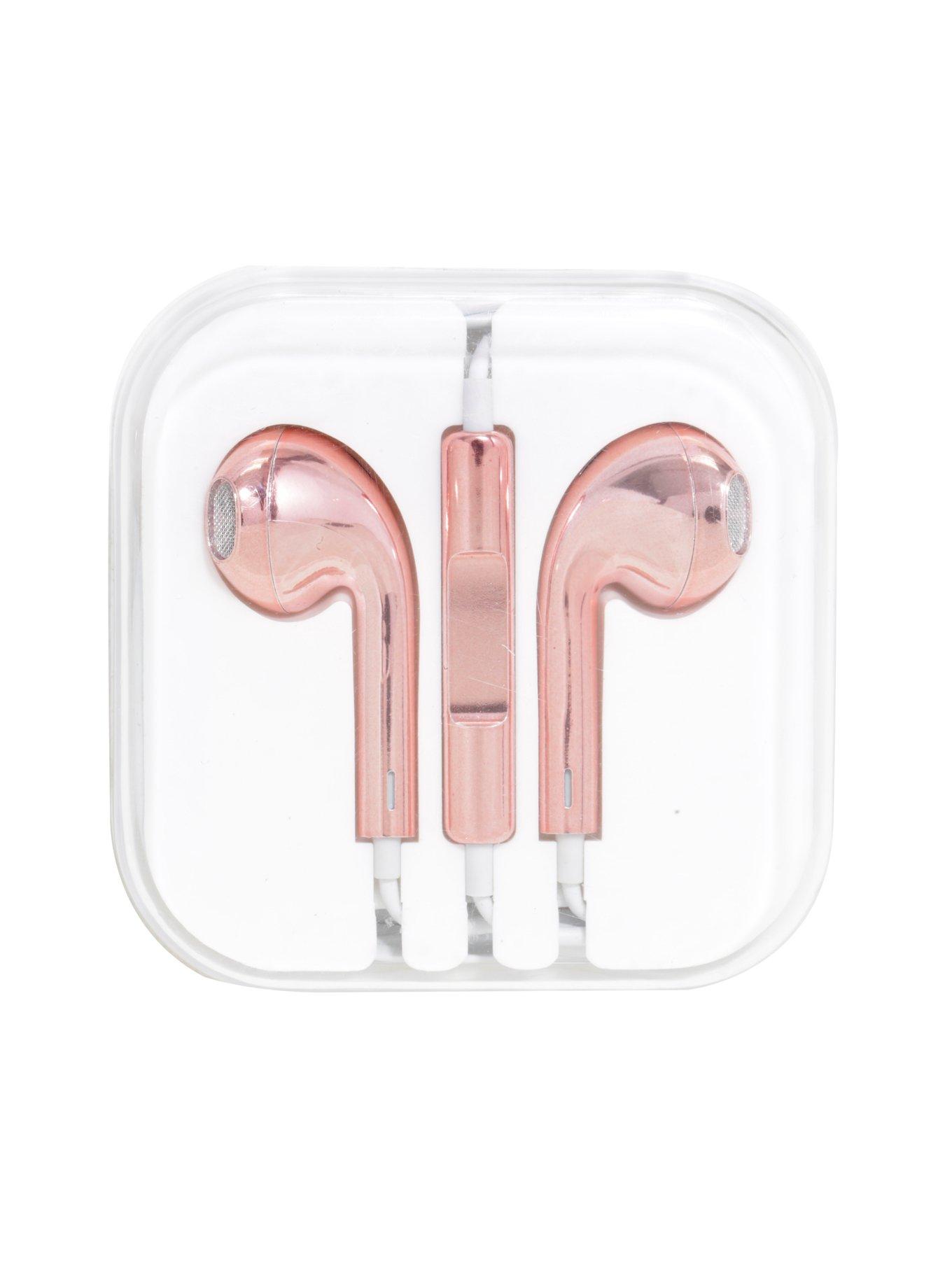 MiCase Metallic Rose Gold Earbuds | Hot Topic