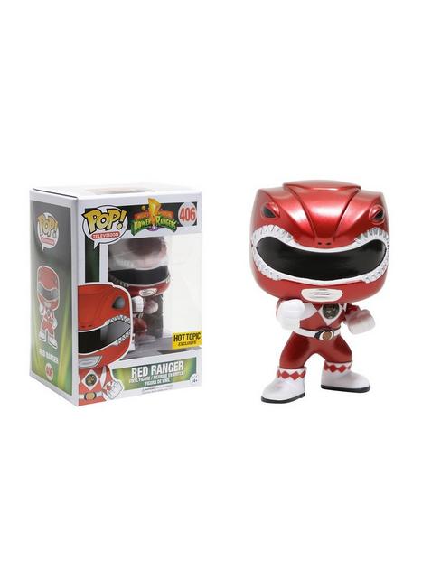 Funko Mighty Morphin Power Rangers Pop! Television Red Ranger (Metallic ...