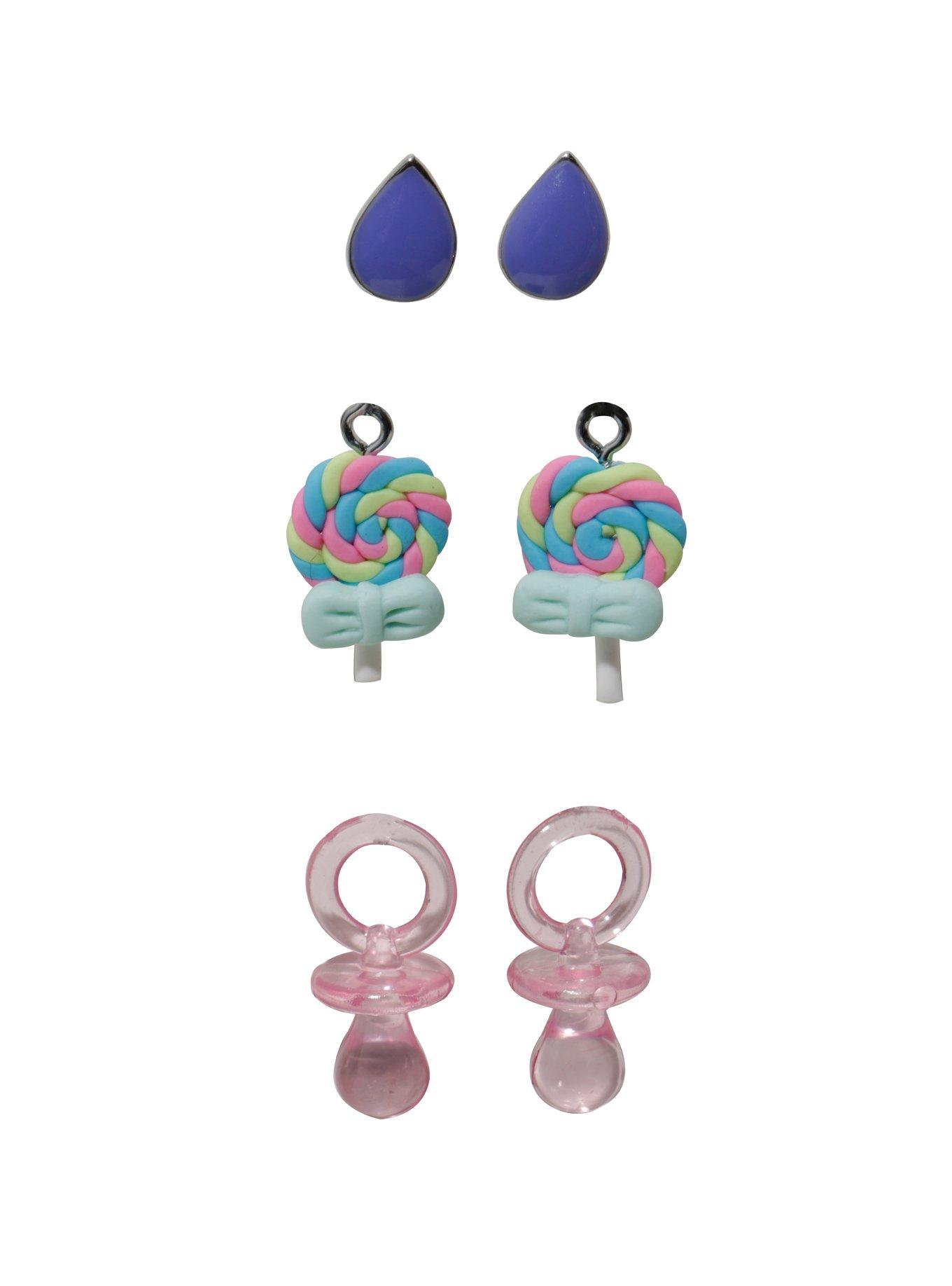 Blackheart Teardrop Candy Earring Set | Hot Topic