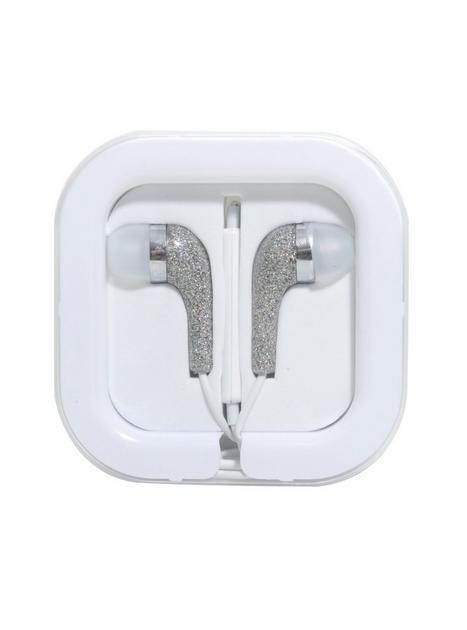 Grey Glitter Earbuds | Hot Topic