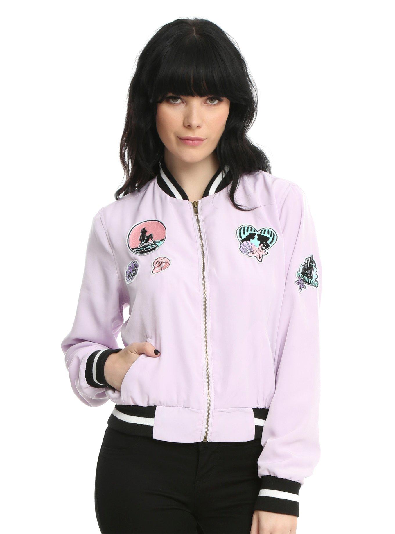 Disney The Little Mermaid Patched Girls Satin Souvenir Jacket | Hot Topic