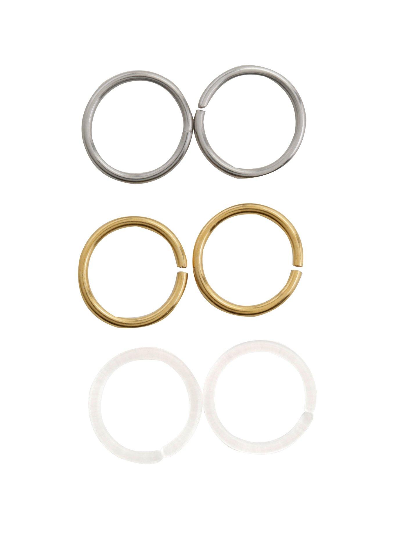 Steel Seamless Nose Hoop & Retainer 6 Pack | Hot Topic