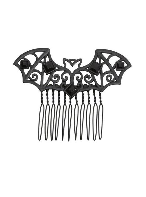 Blackheart Matte Black Bat Hair Comb | Hot Topic