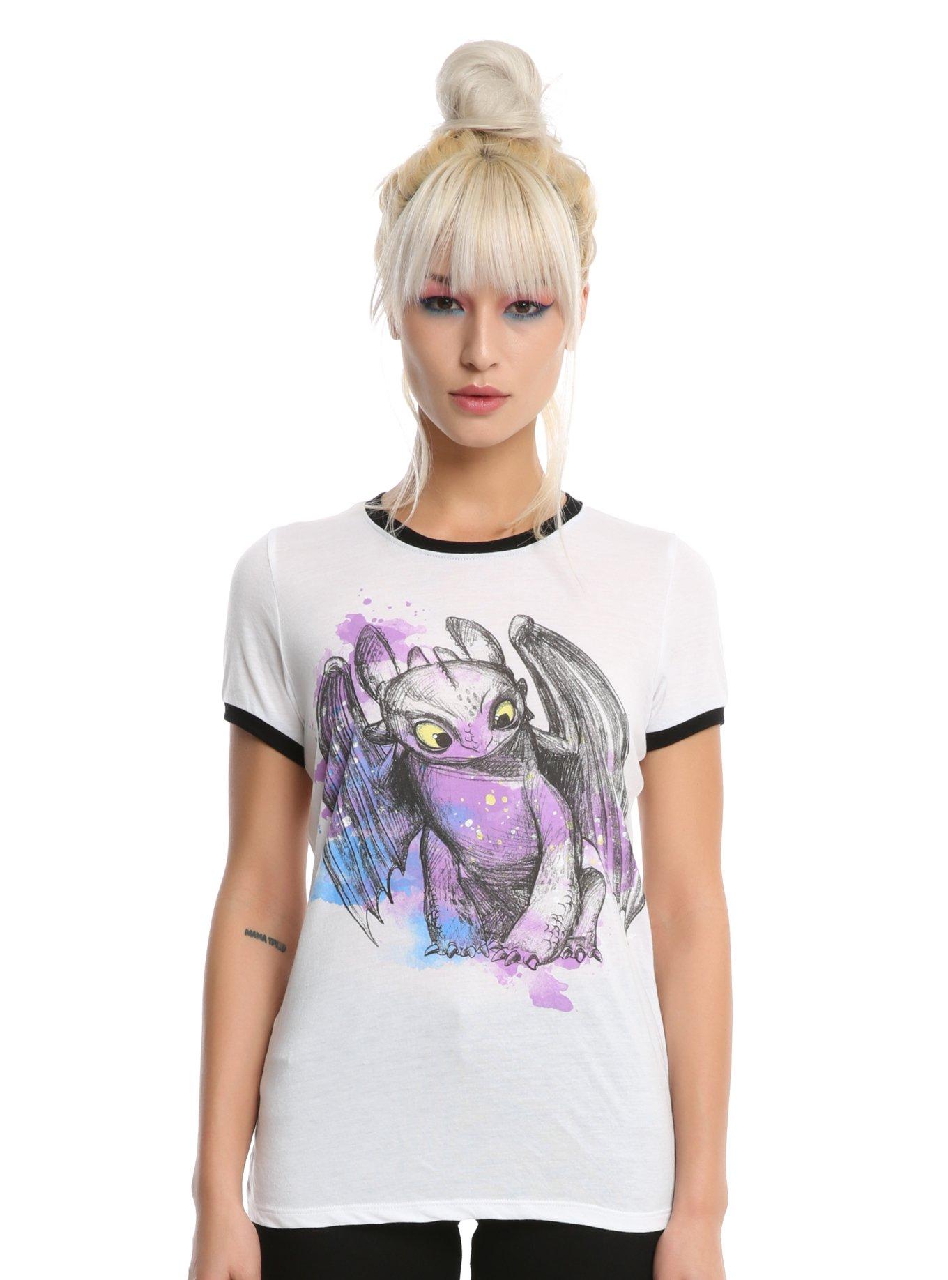How To Train Your Dragon Toothless Watercolor Girls Ringer T-Shirt ...