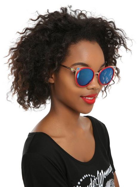 DC Comics Wonder Woman Blue Mirror Cat Eye Sunglasses | Hot Topic