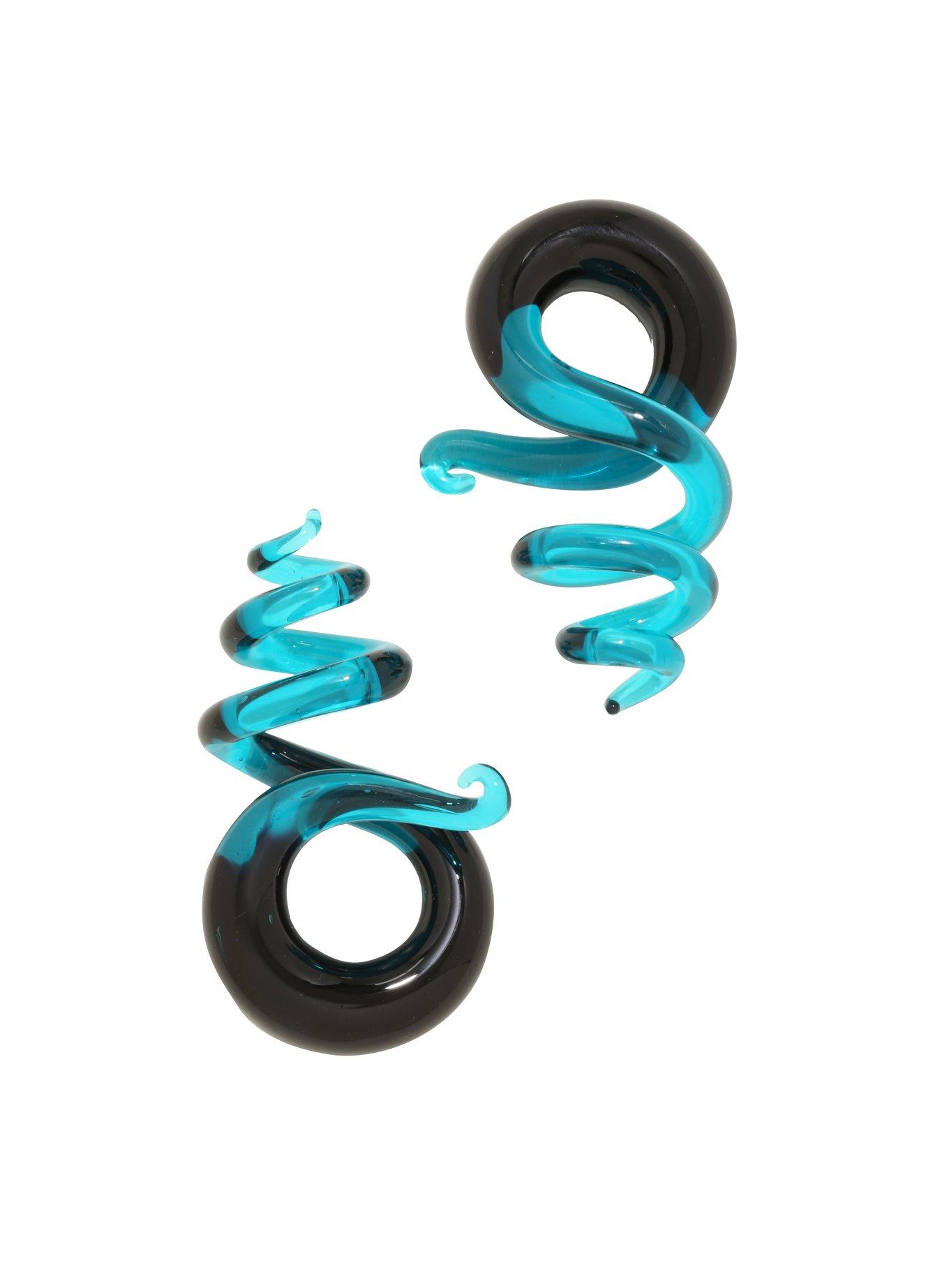 Glass Black To Blue Corkscrew Spiral Pincher 2 Pack | Hot Topic