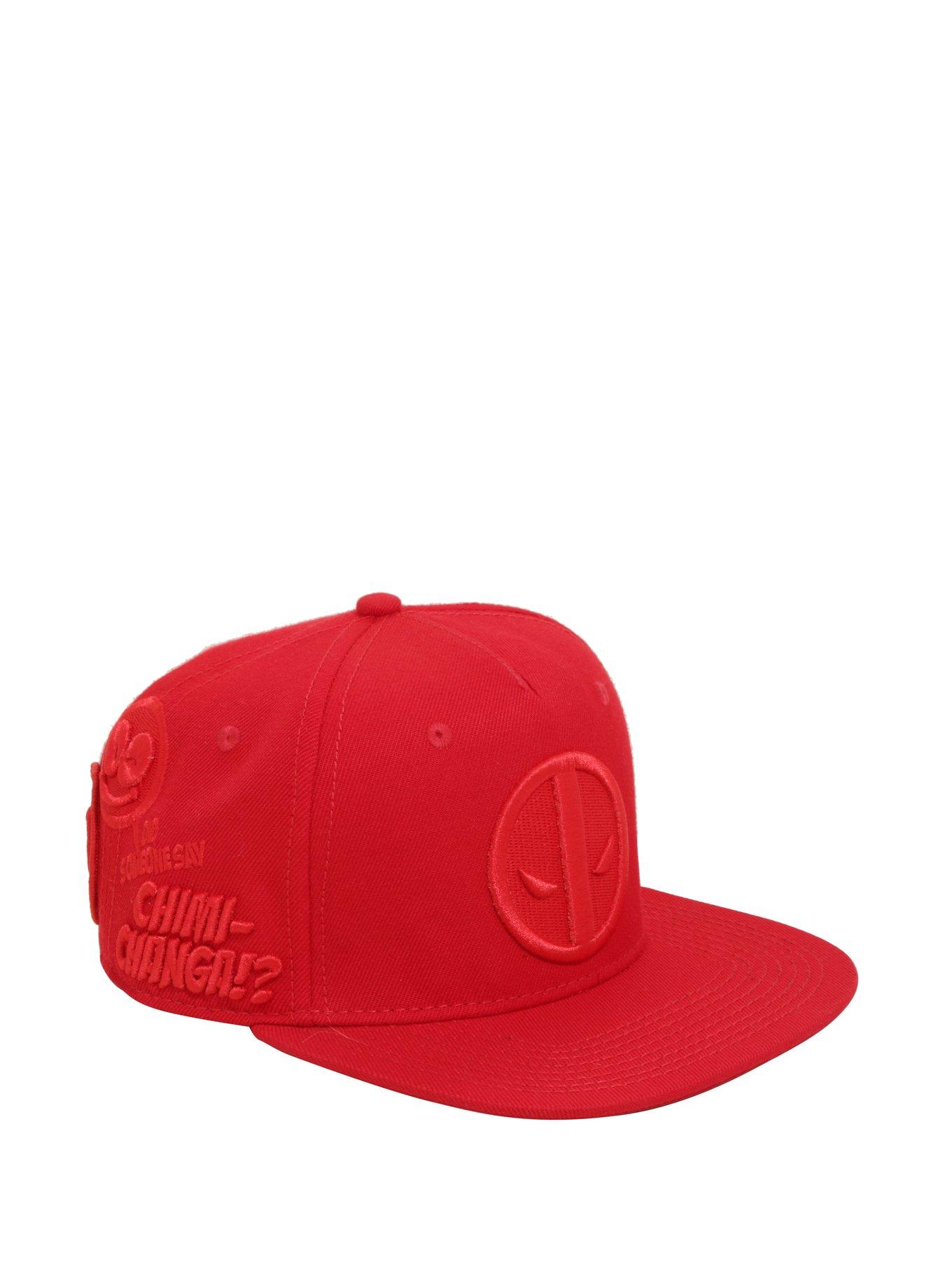 Marvel Deadpool Red Embroidered Icons Snapback Hat | Hot Topic