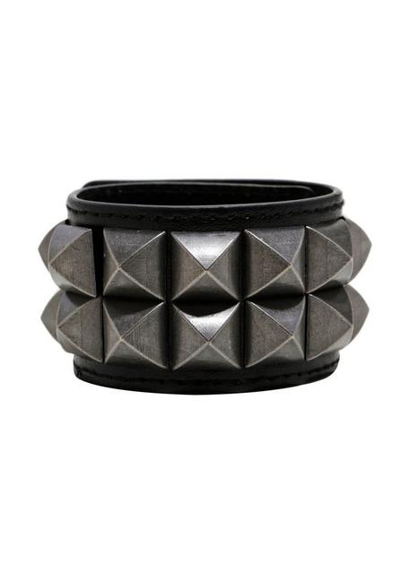 Double Black Pyramid Stud Cuff | Hot Topic