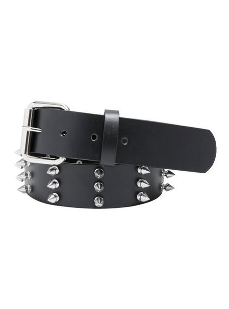 3 Row Spike Bonded Leather Belt | Hot Topic