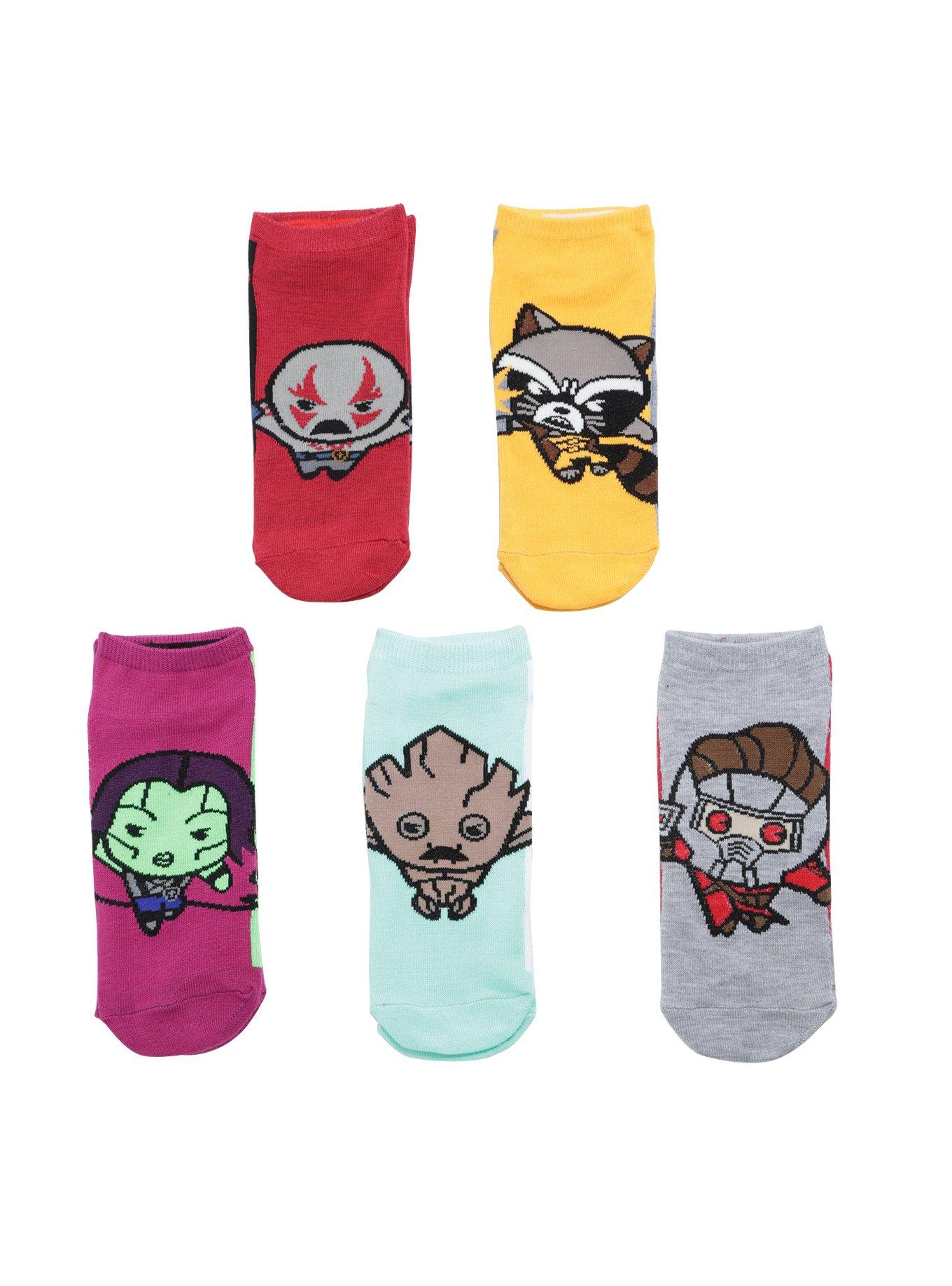 Marvel Guardians Of The Galaxy Chibi No-Show Socks 5 Pair | Hot Topic