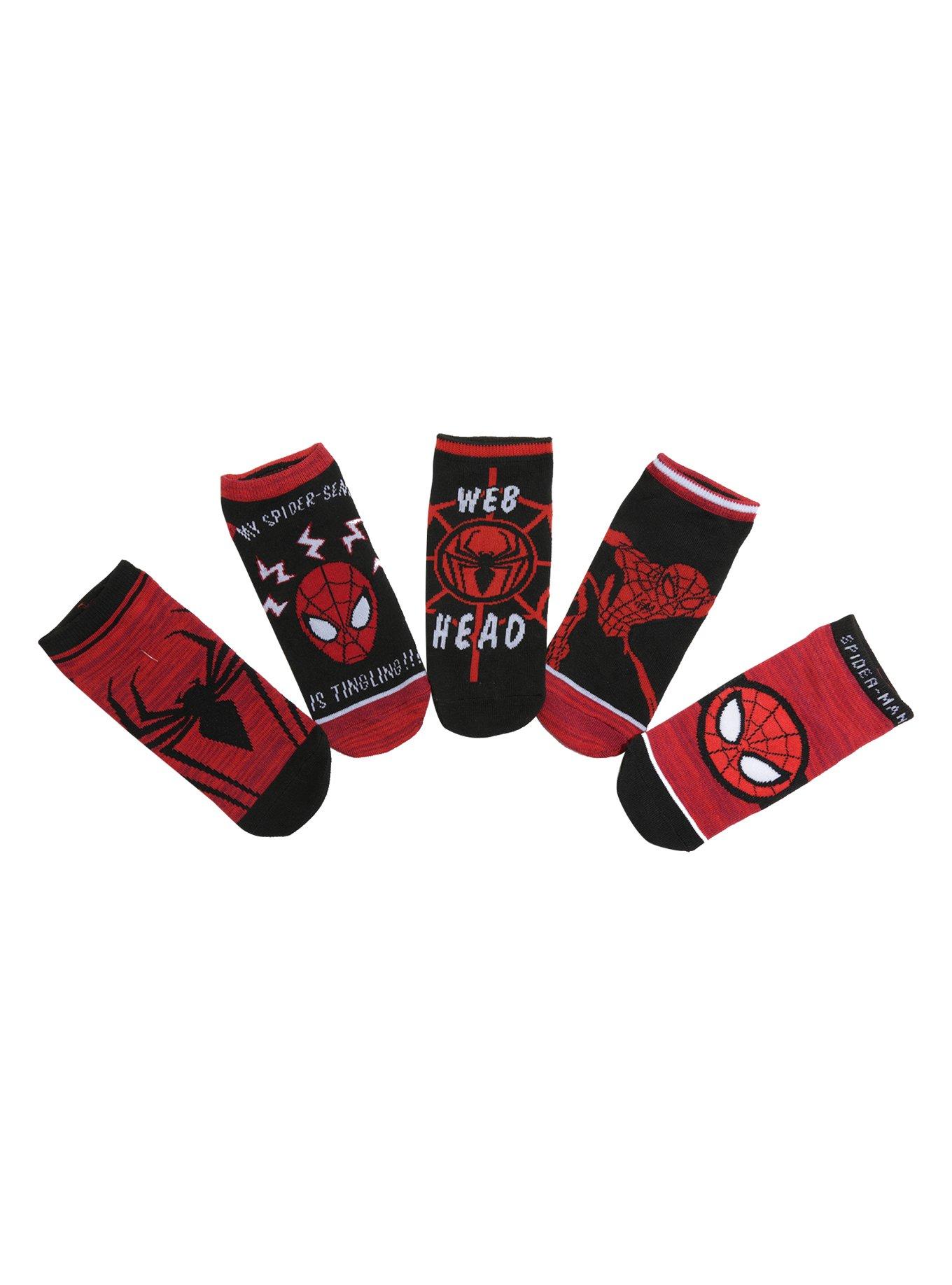 Marvel Spider-Man Red No-Show Socks 5 Pair | Hot Topic