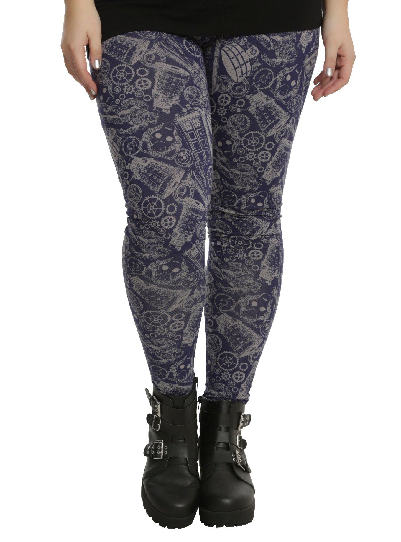 Doctor Who Characters Sketch Print Leggings Plus Size | Hot Topic