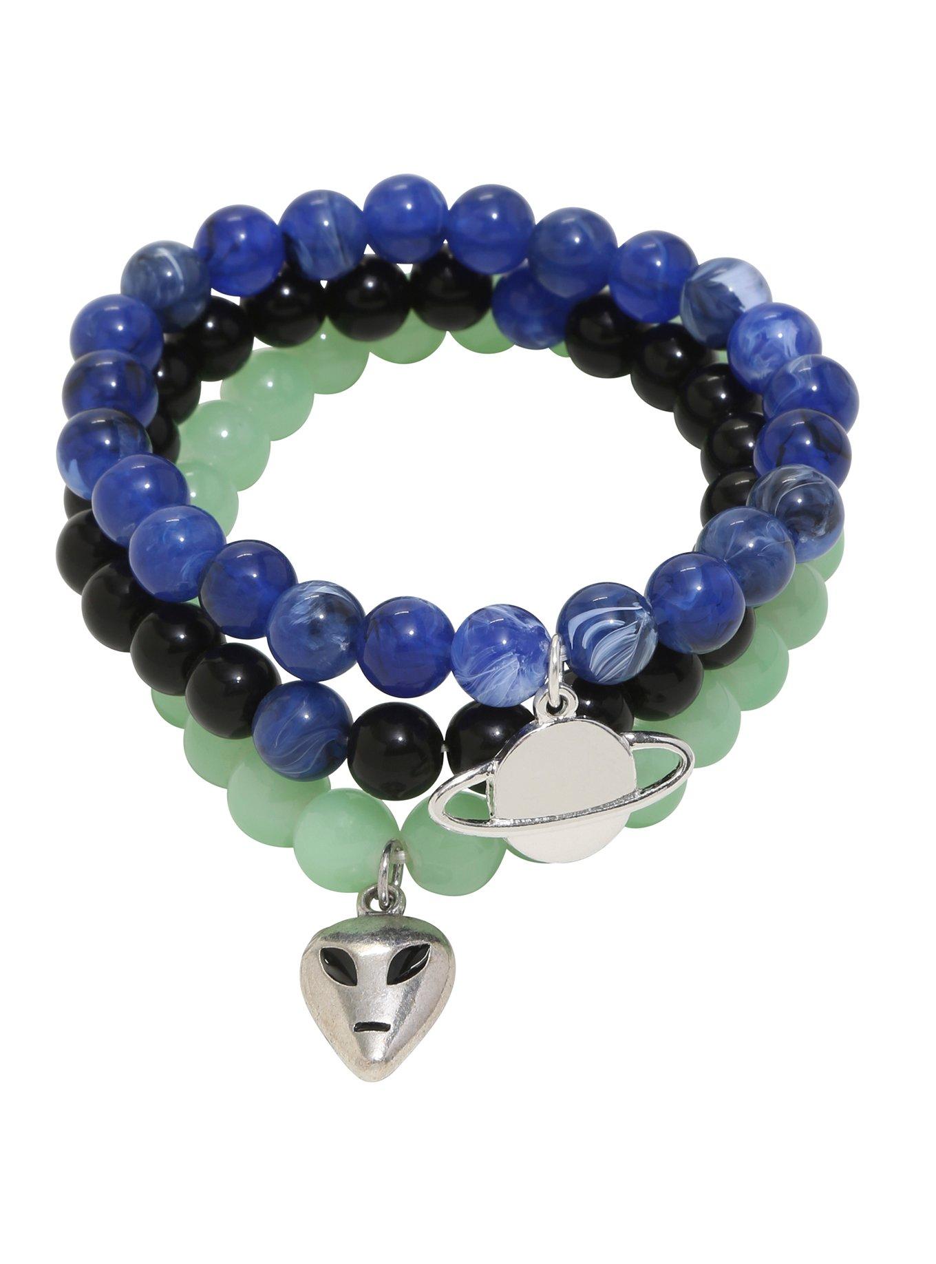 Blackheart Alien & Planet Beaded Bracelet Set | Hot Topic