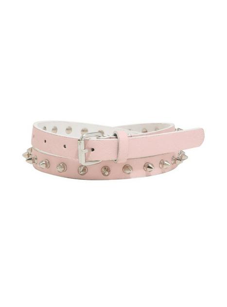Pink Faux Leather Spike Belt | Hot Topic