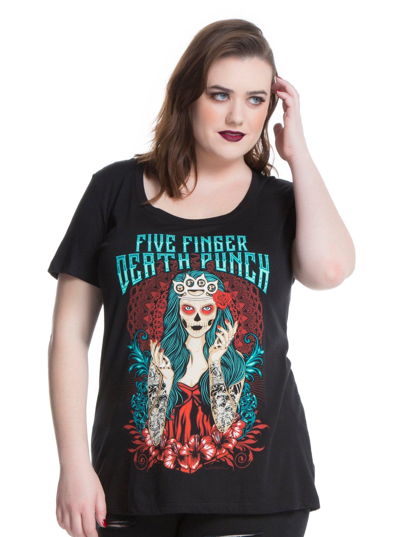 Five Finger Death Punch Lady Muerta Girls T-Shirt Plus Size | Hot Topic