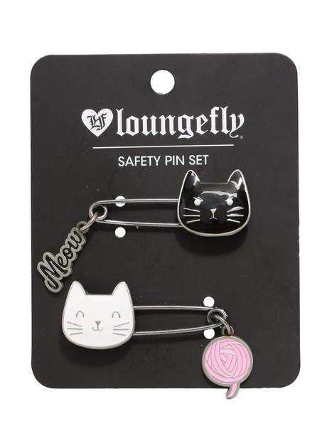 Loungefly Cat Safety Pin Set | Hot Topic