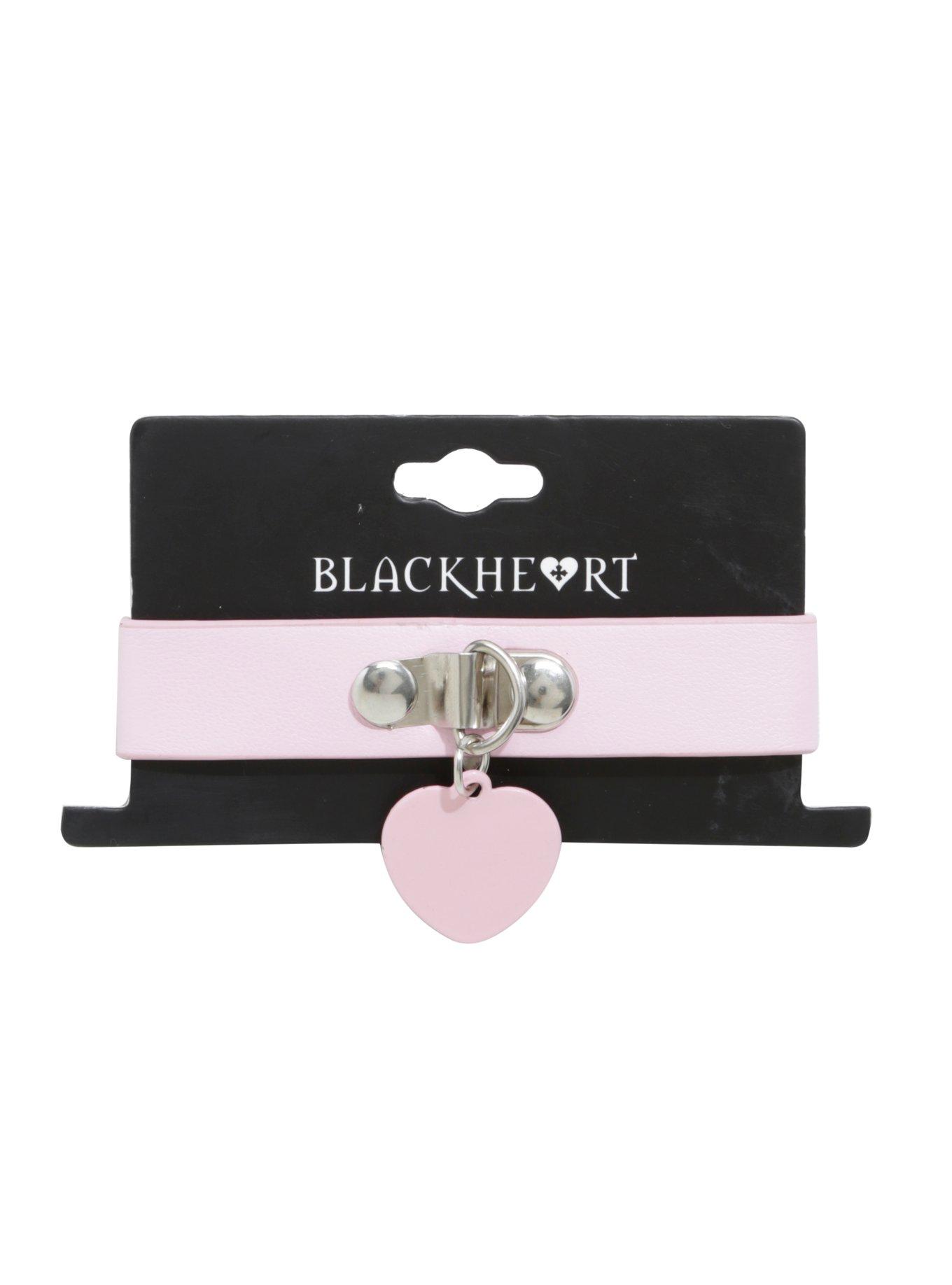 Blackheart Pink Heart Faux Leather Bracelet | Hot Topic