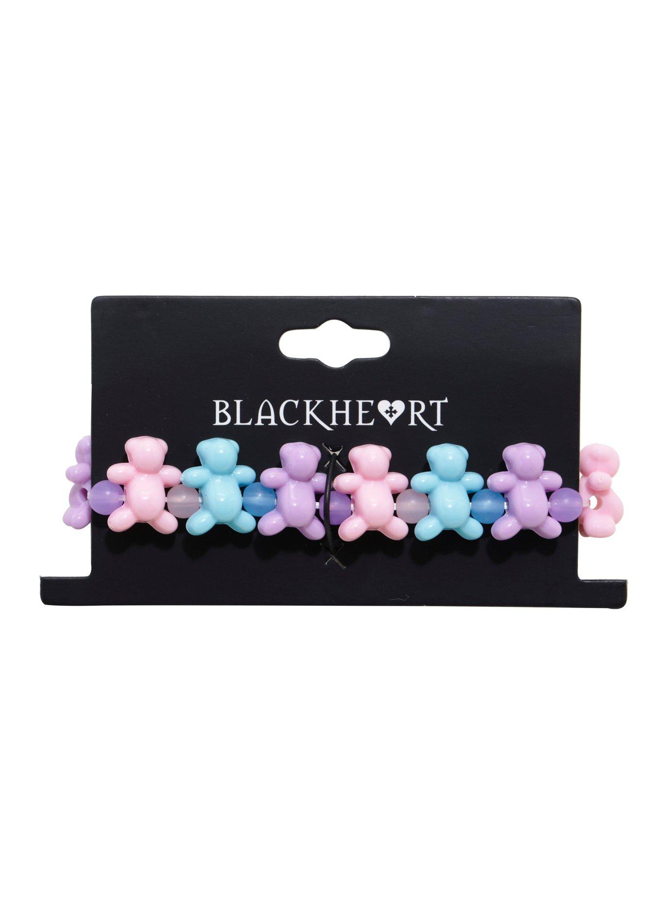 Blackheart Pastel Teddy Bear Stretch Bracelet | Hot Topic