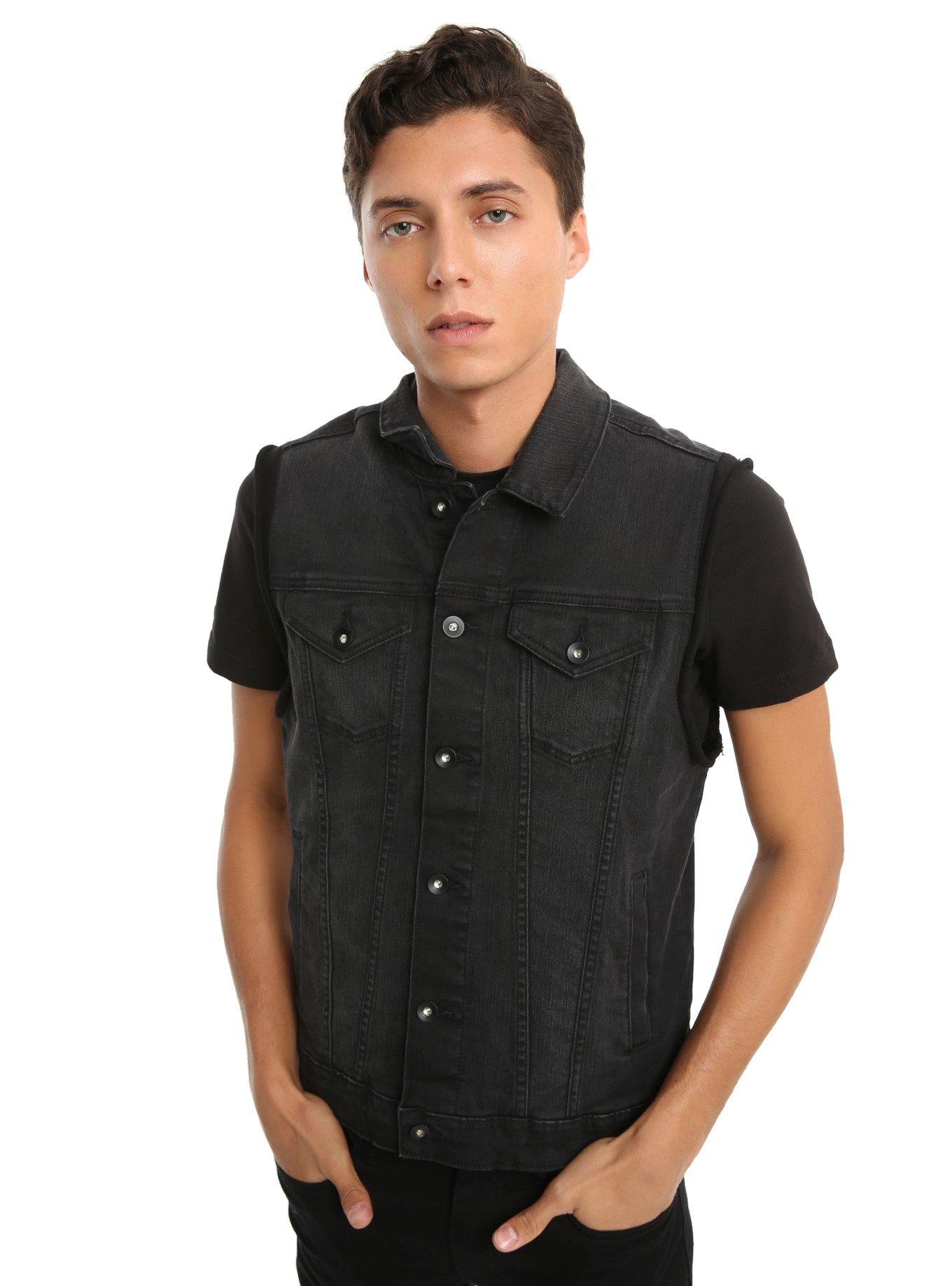 Disney Peter Pan Hook's Crew Hooded Denim Vest | Hot Topic