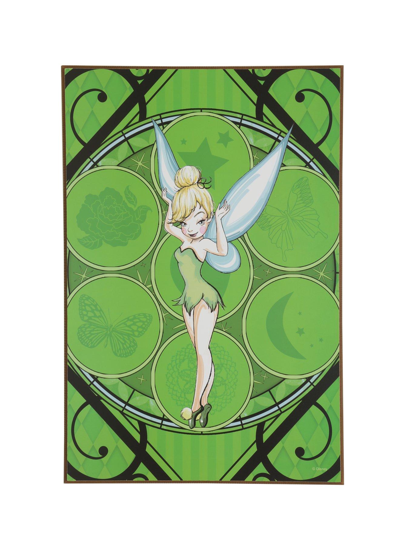 Disney Peter Pan Tinker Bell Stained Glass Wood Wall Art | Hot Topic
