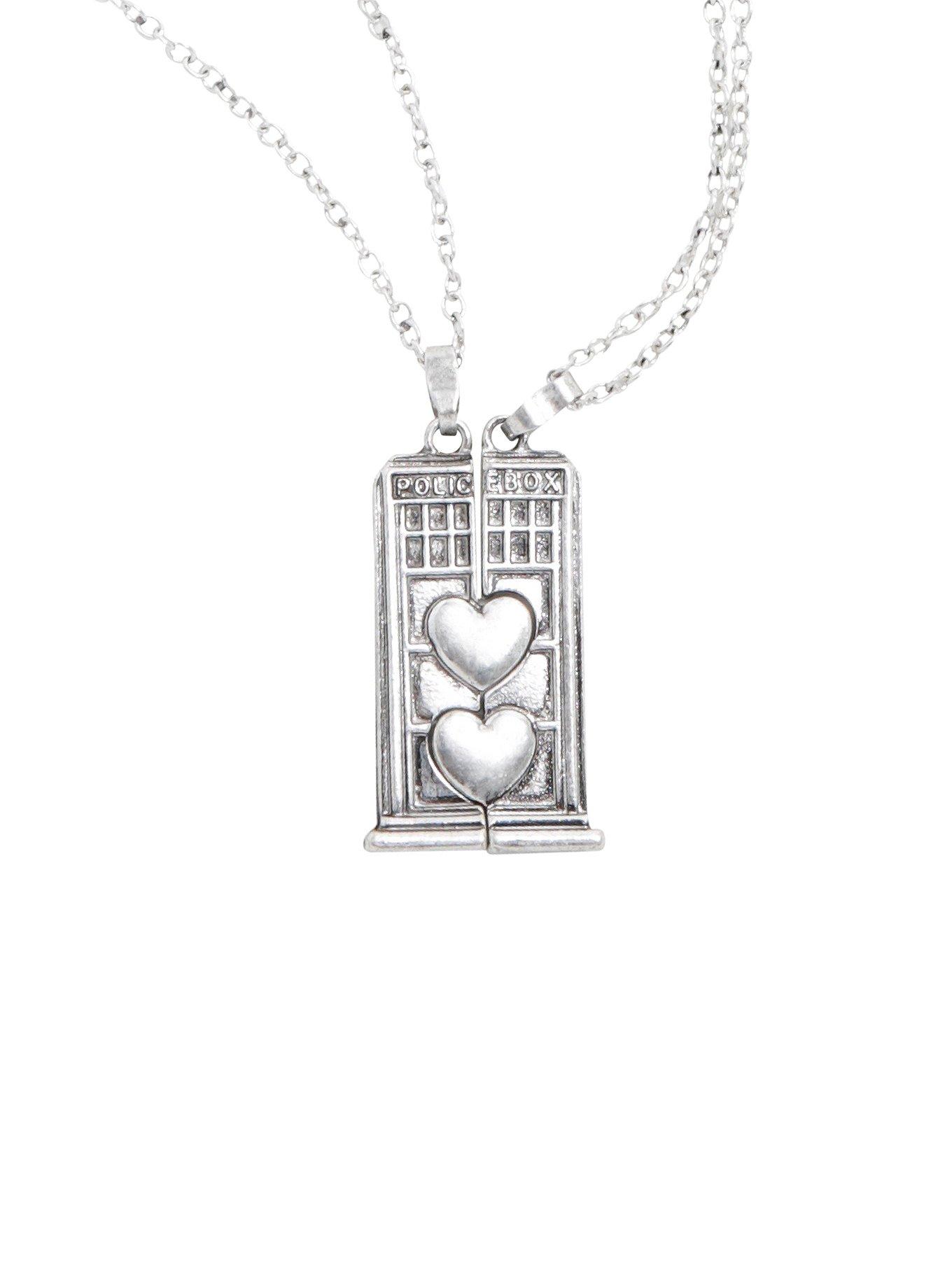 Doctor Who TARDIS Hearts Best Friend Necklace Set | Hot Topic