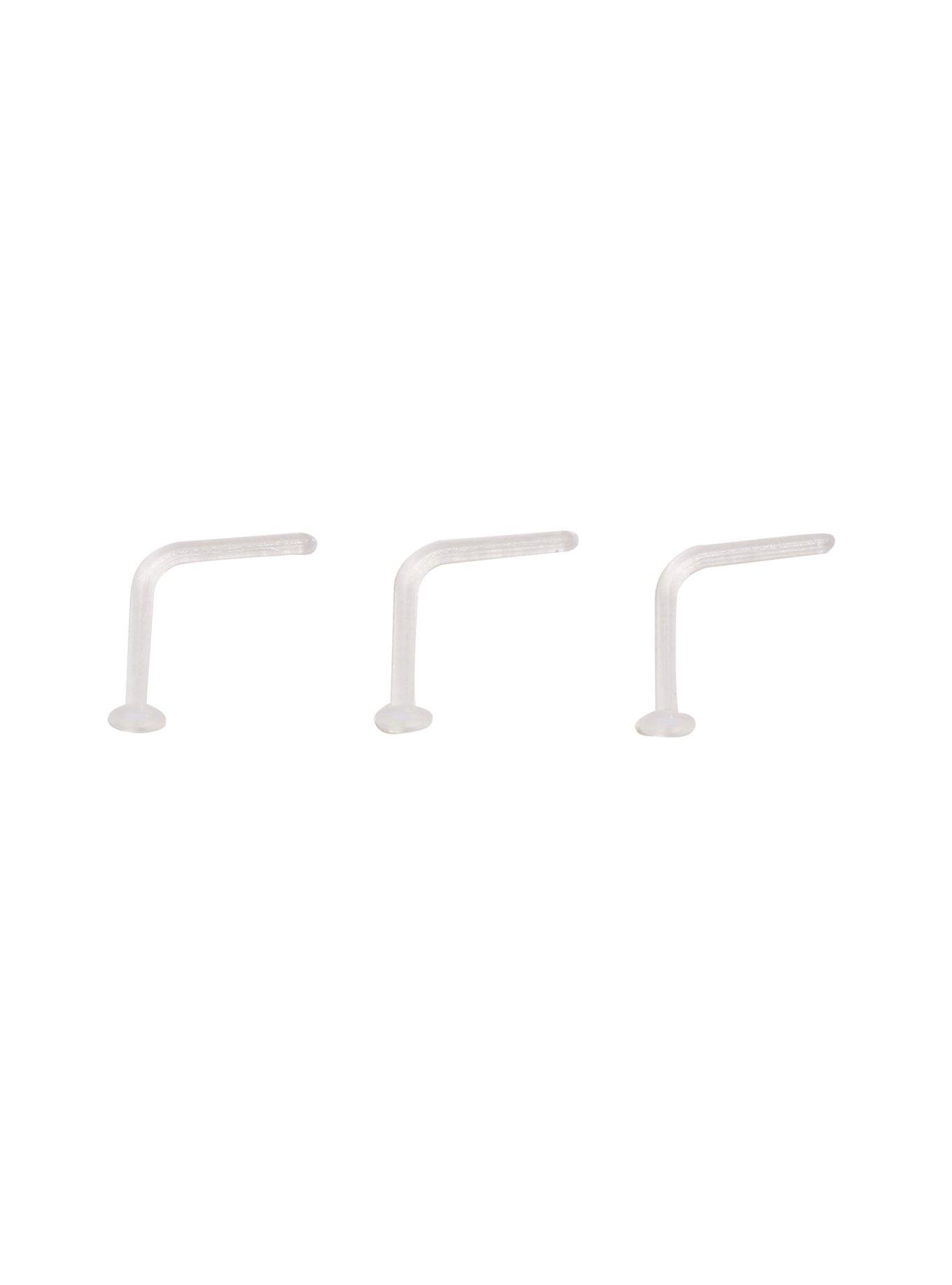 Basic L-Shaped Bioplast Nostril Retainer 3 Pack