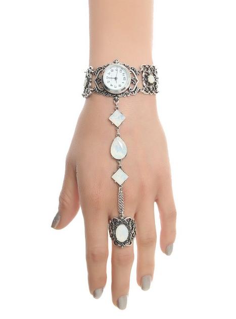 Blackheart Silver Filigree Hand Harness Watch | Hot Topic