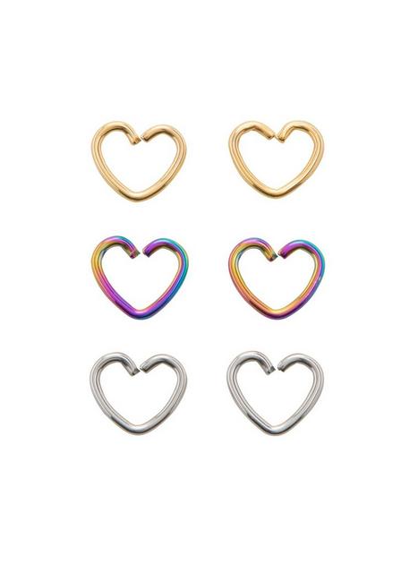 Steel Heart Seamless Hoop 6 Pack | Hot Topic