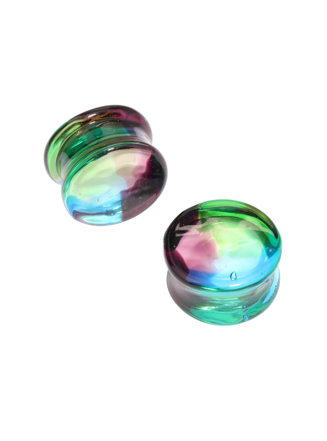 Rainbow Glass Plug 2 Pack | Hot Topic