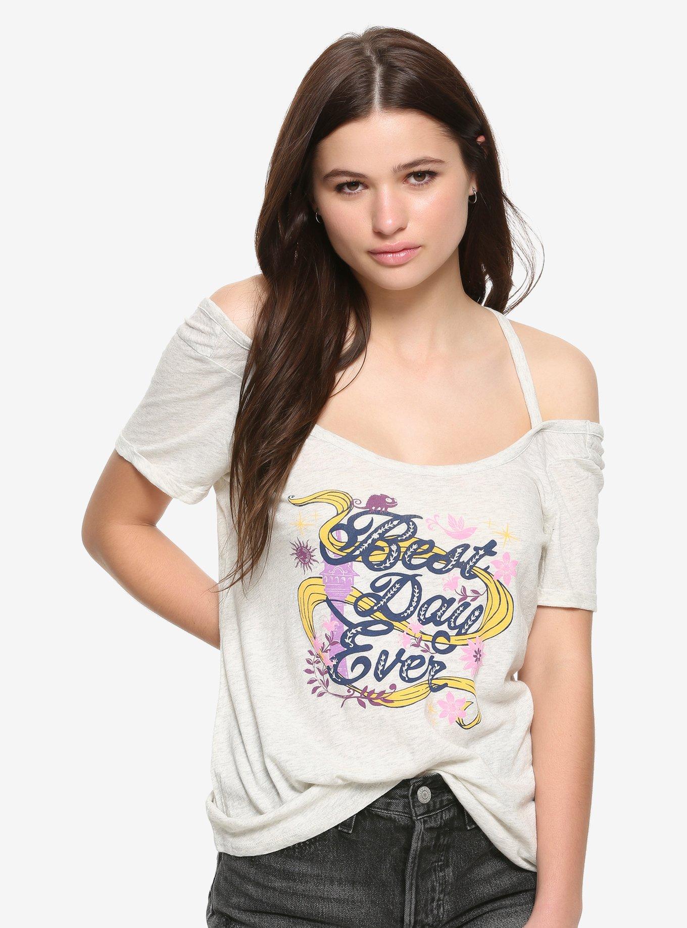 Disney Tangled Rapunzel Best Day Ever Girls Cold Shoulder Top | Hot Topic