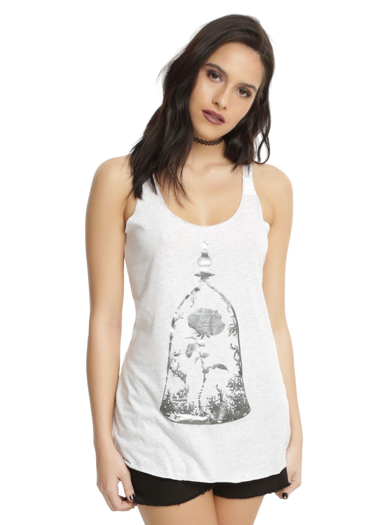 Disney Beauty And The Beast Enchanted Rose Foil Girls Tank Top | Hot Topic