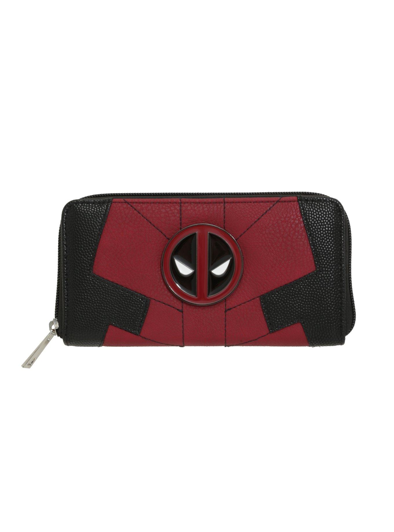 Marvel Deadpool Metal Badge Zip Wallet | Hot Topic