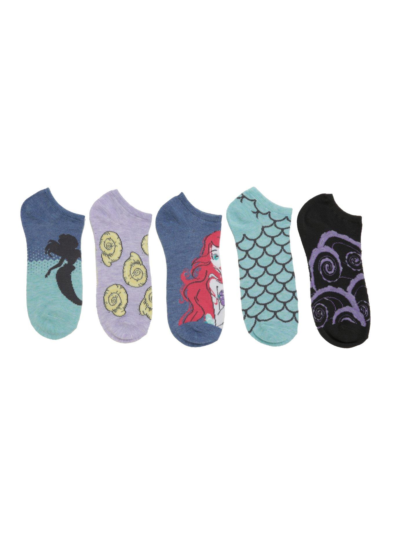 Disney The Little Mermaid Marled No-Show Socks 5 Pair | Hot Topic