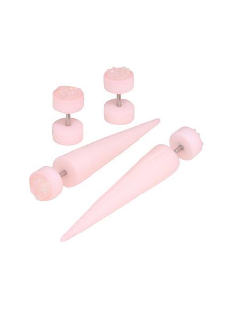 Blackheart Pink Faux Taper & Plug 4 Pack | Hot Topic