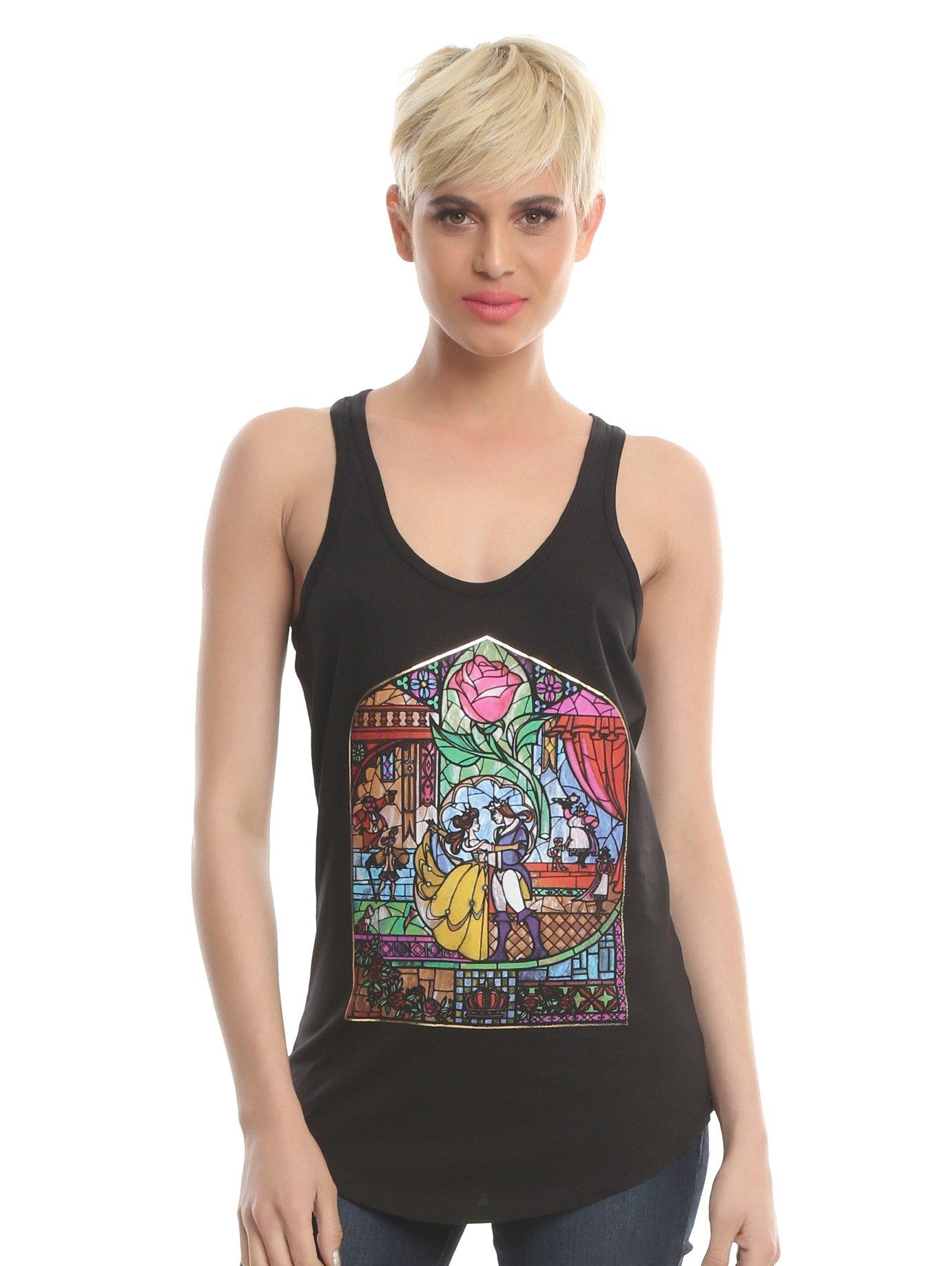 Disney Beauty And The Beast Stained Glass Girls Tank Top | Hot Topic