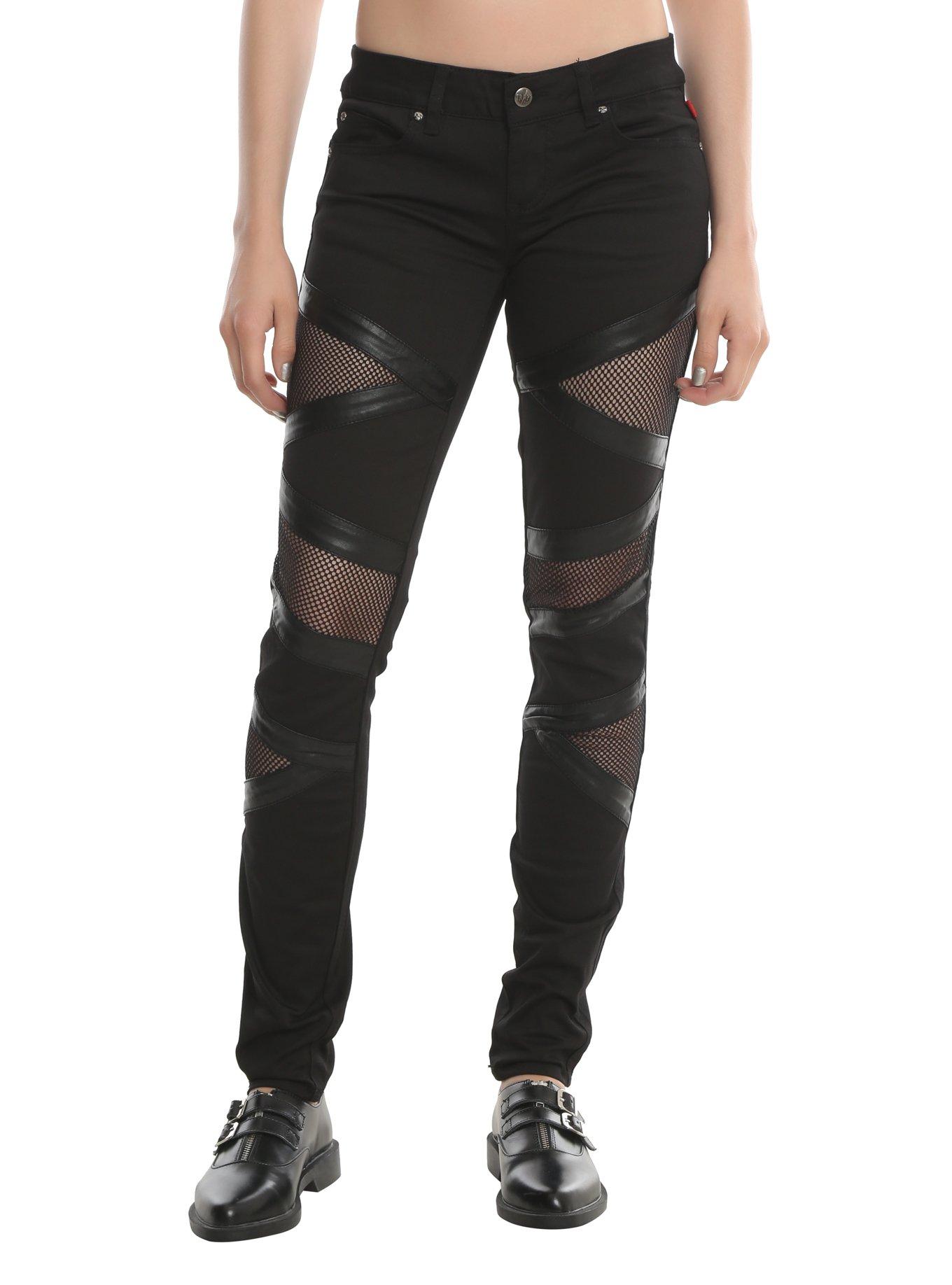 Tripp Fishnet Panel Skinny Jeans | Hot Topic