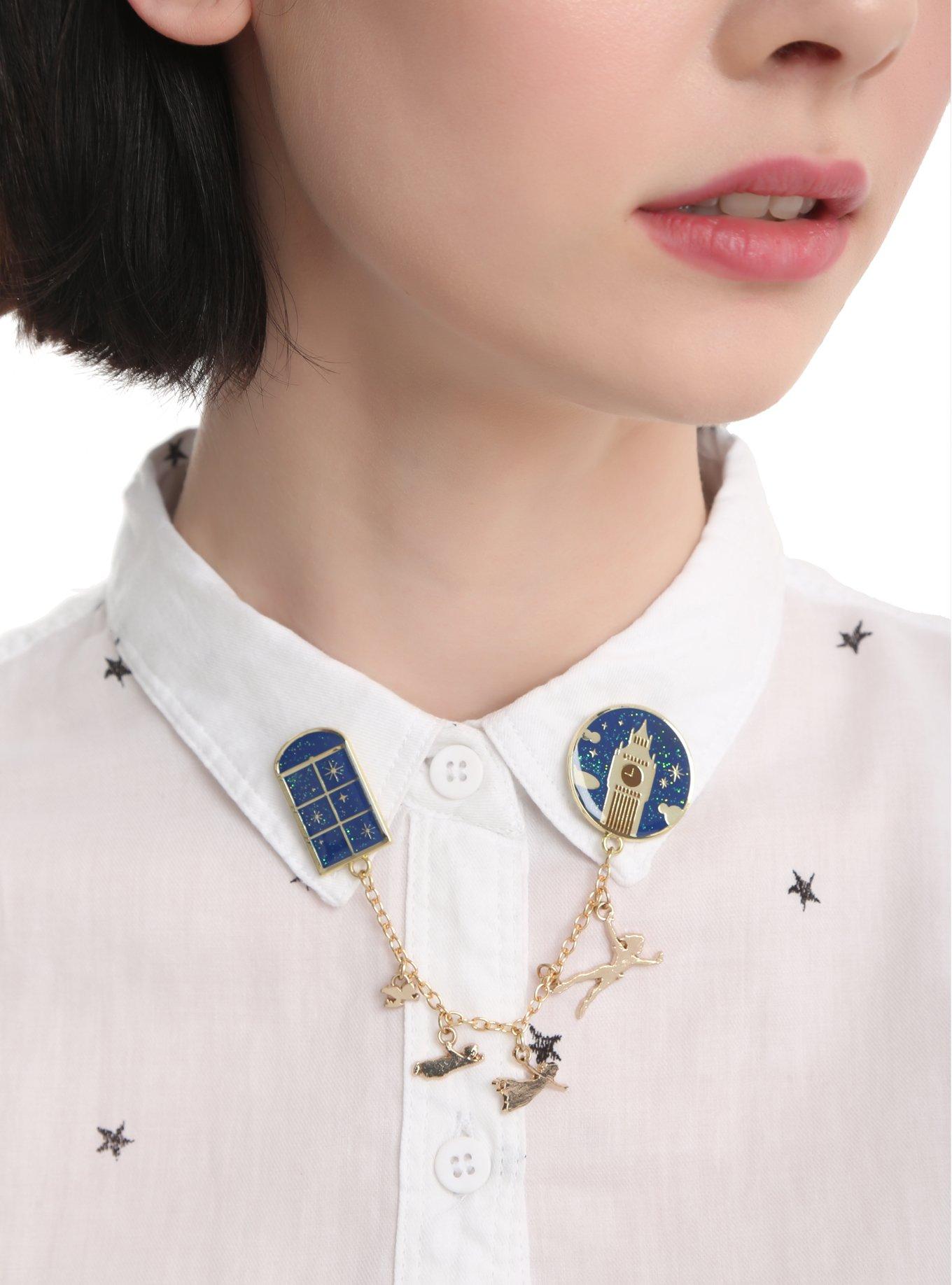 Disney Peter Pan Flying Silhouettes Big Ben Collar Pin | Hot Topic