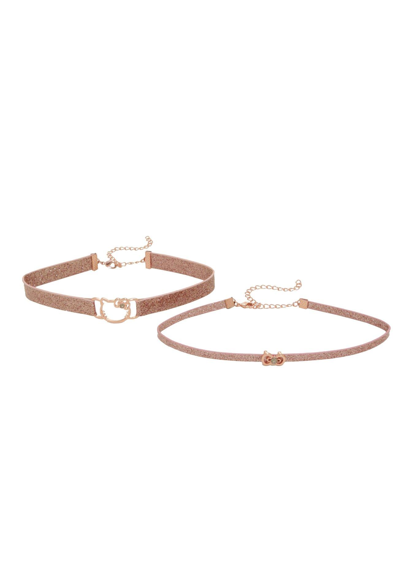 Hello Kitty Rose Gold Glitter Choker Set | Hot Topic