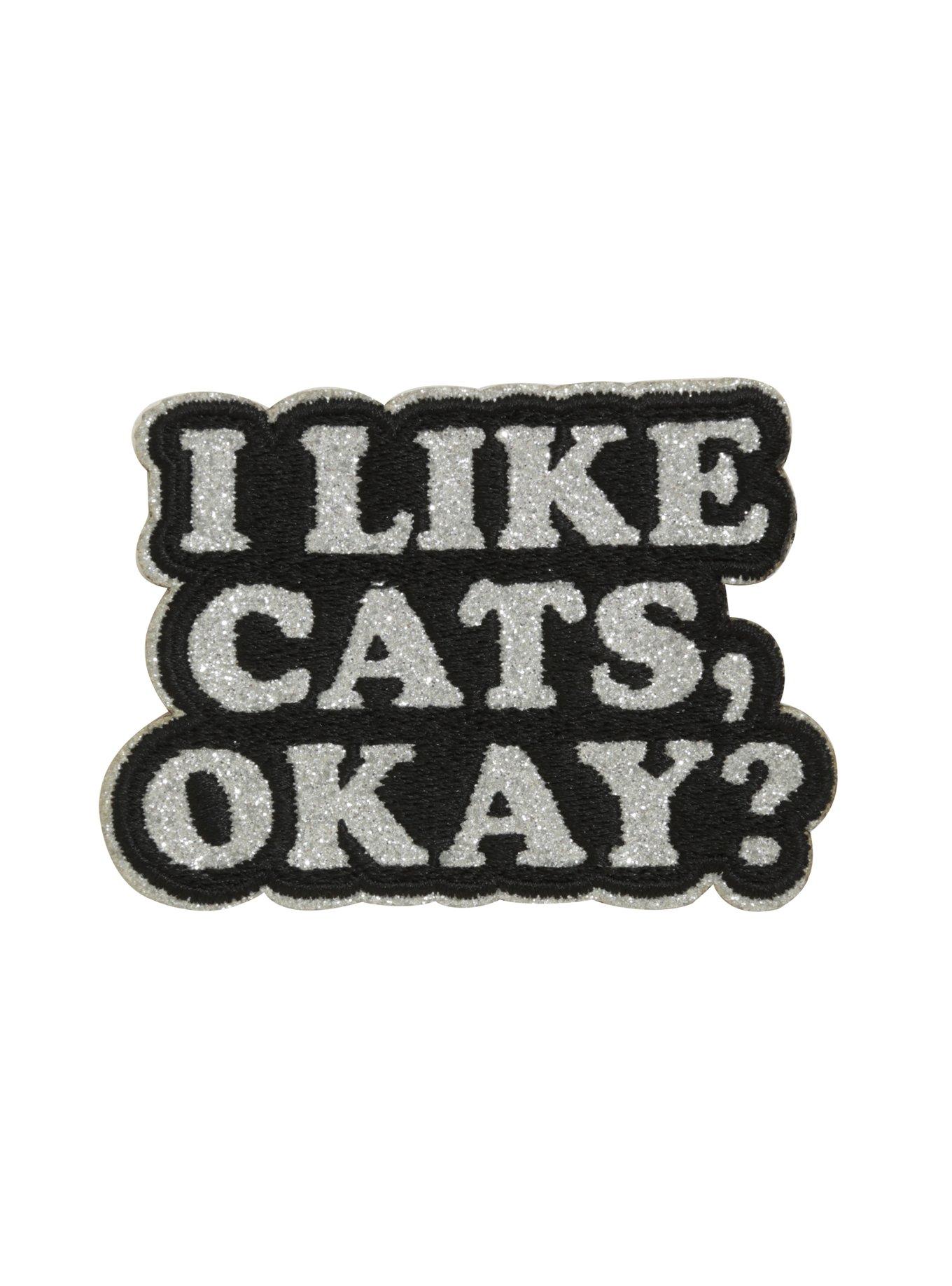 I Like Cats Glitter Iron-On Patch | Hot Topic