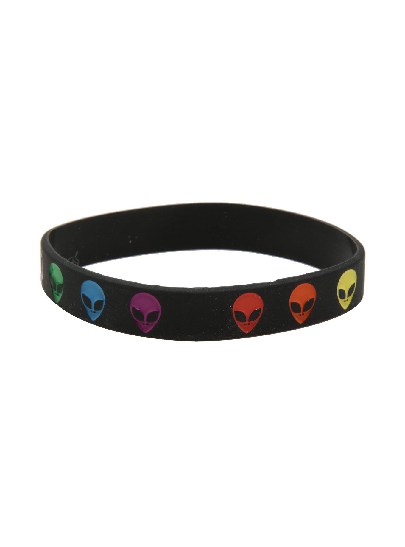 Too Gay For This World Alien Rubber Bracelet | Hot Topic