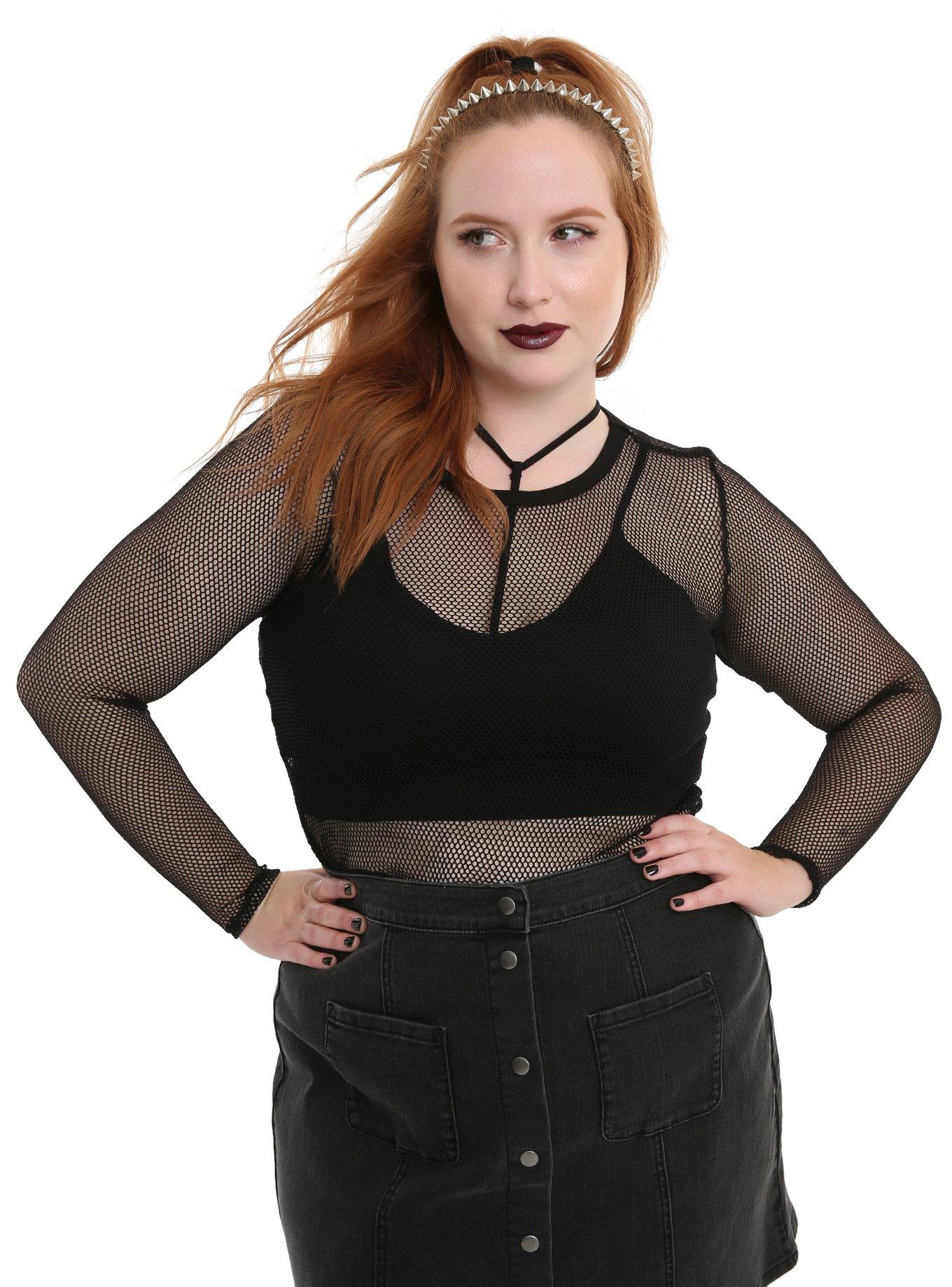 Fishnet Stretchy Girls Top Plus Size | Hot Topic