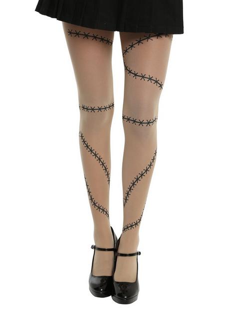 Blackheart Sheer Stitches Tights | Hot Topic