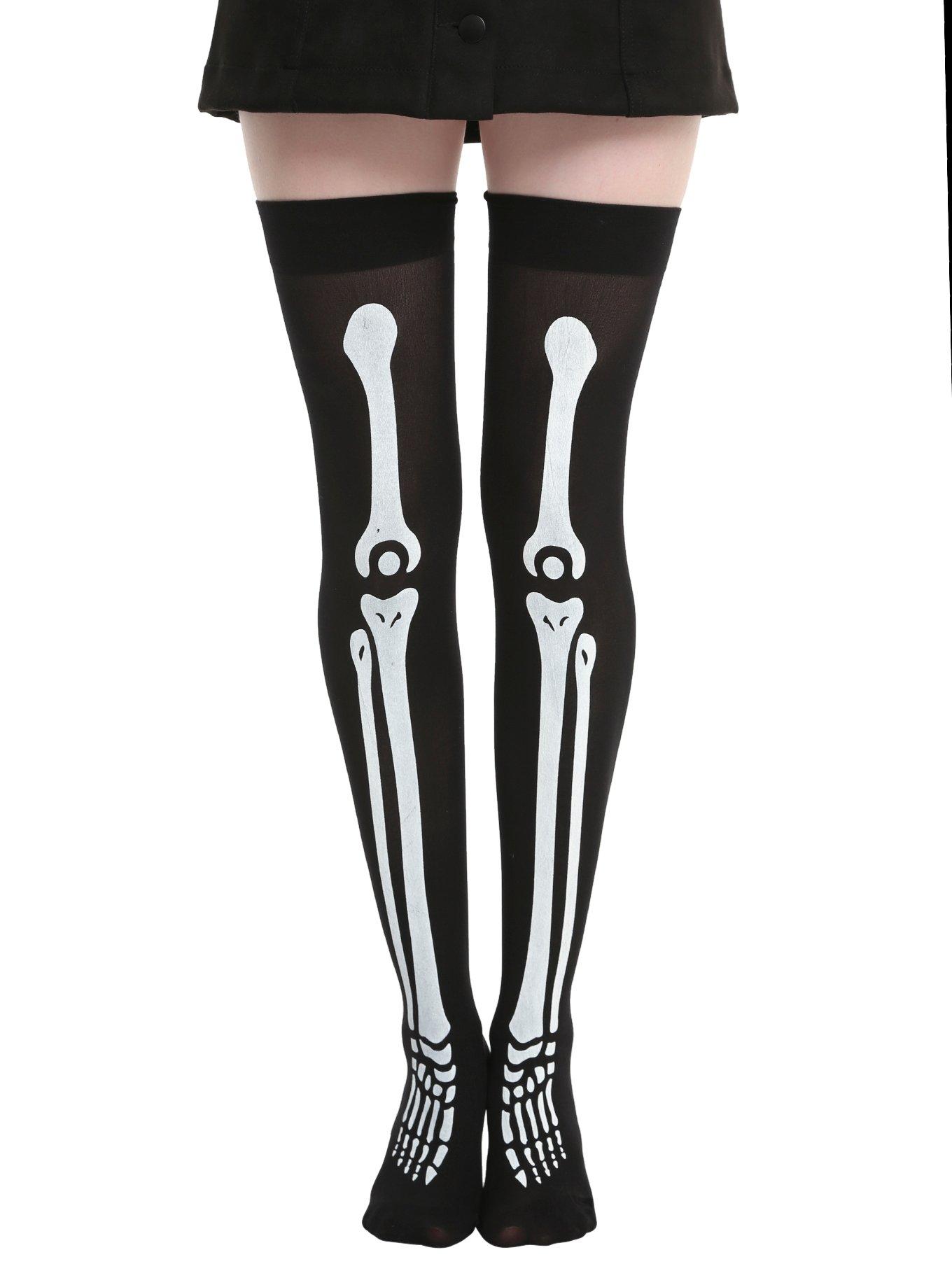 Skeleton Sheer Thigh Highs | Hot Topic