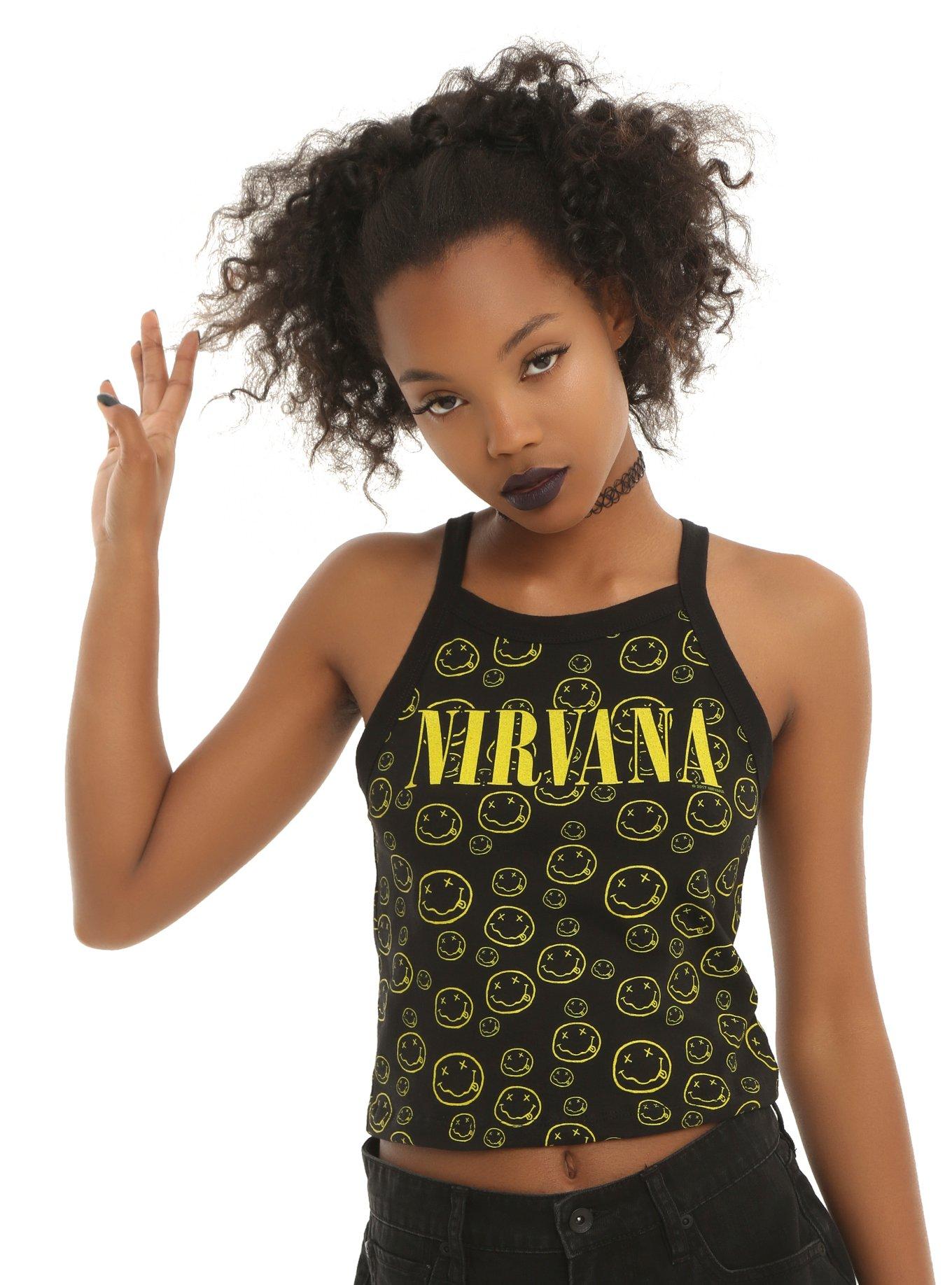 Nirvana Allover Smiley Logo Girls Tank Top | Hot Topic
