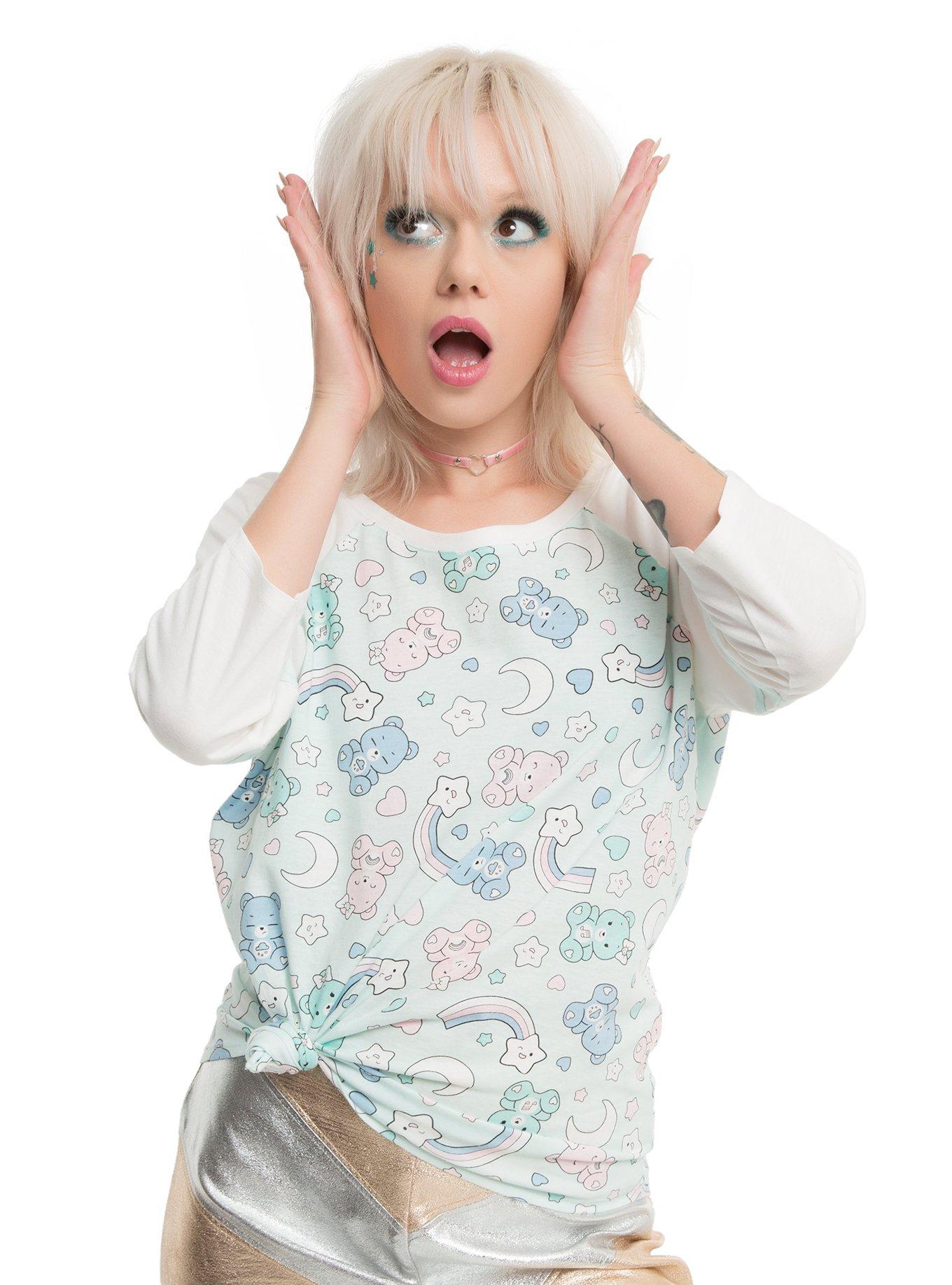 Care Bears Chibi Toss Print Girls Raglan | Hot Topic