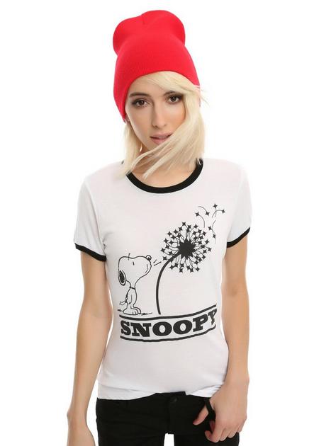Peanuts Snoopy Dandelion Poof Girls Ringer T-Shirt | Hot Topic