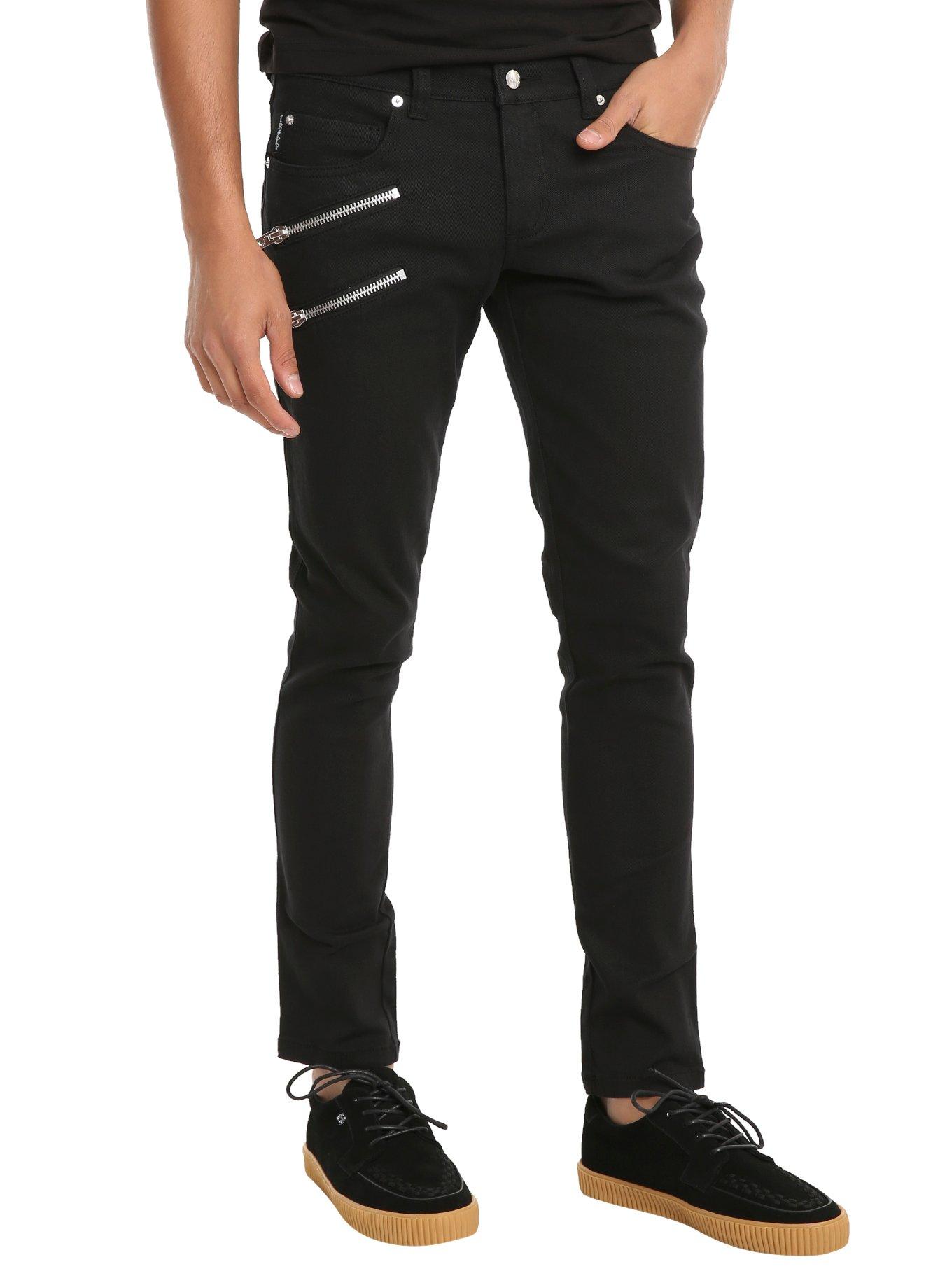 Tripp Black Zipper Biker Jeans | Hot Topic