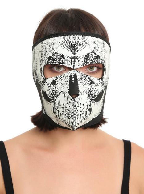Skull Glow-In-The-Dark Neoprene Face Mask | Hot Topic