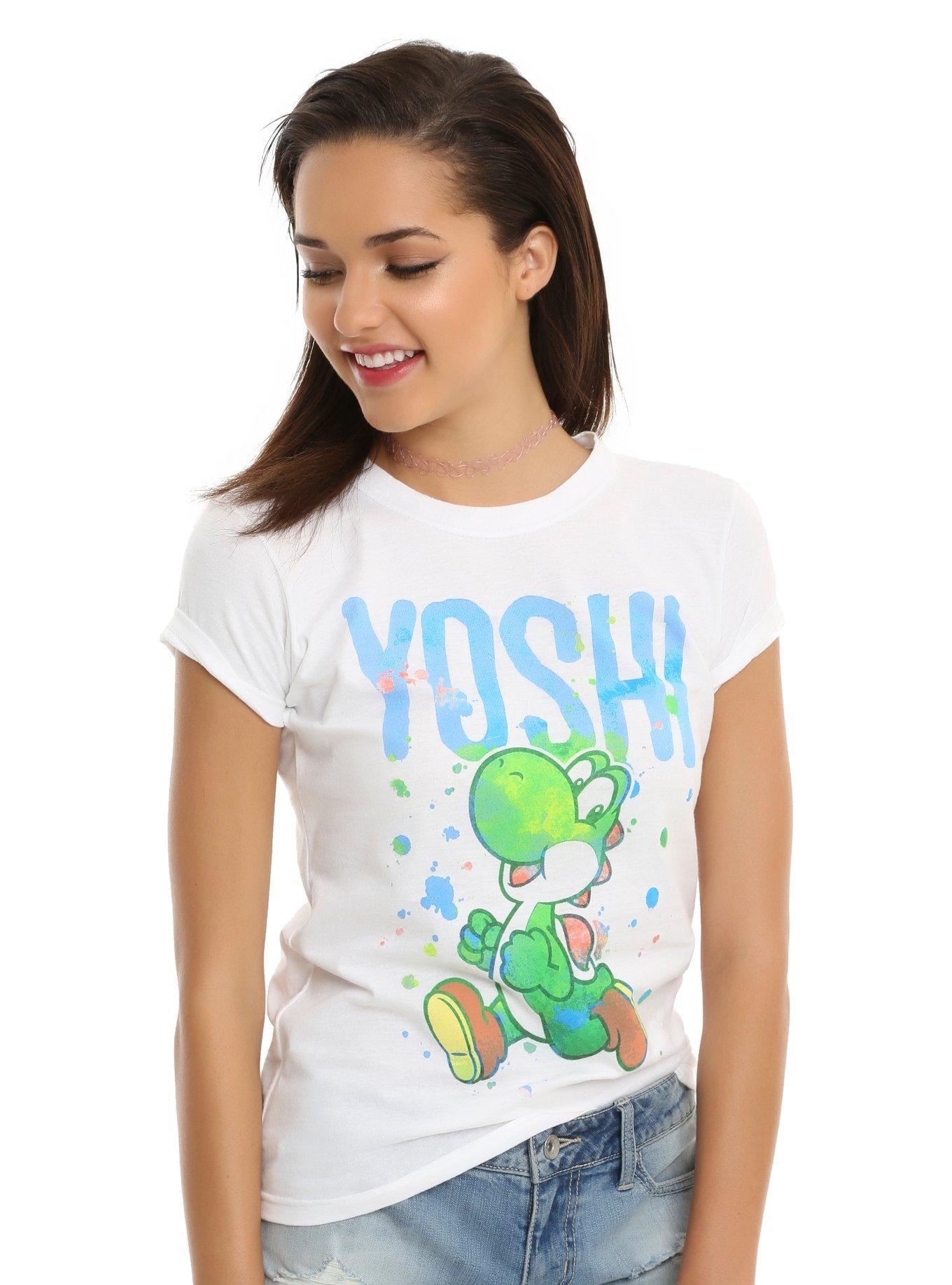 Super Mario Bros. Yoshi Watercolor Girls T-Shirt | Hot Topic