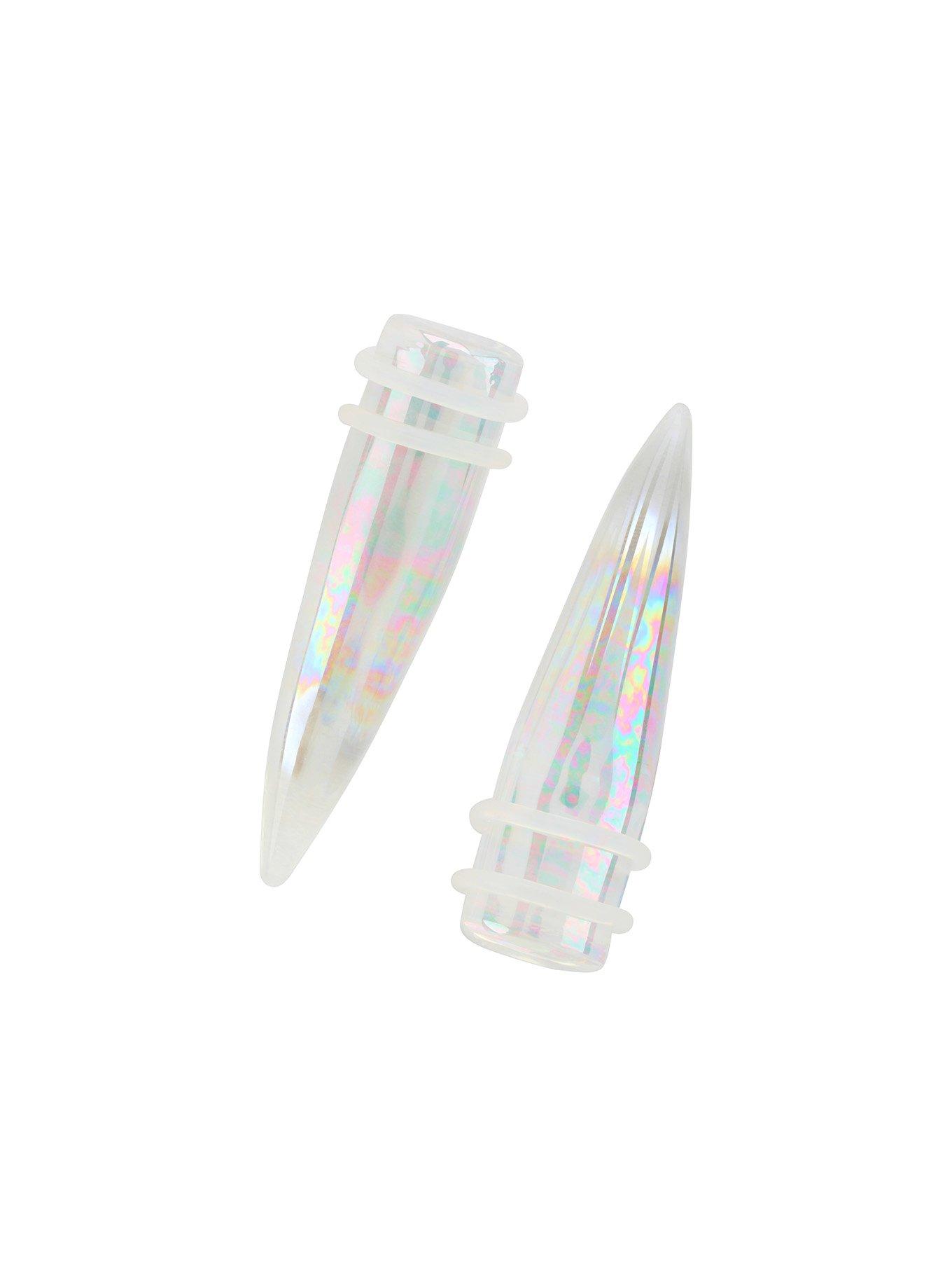 Iridescent Glass Taper Plugs 2 Pack | Hot Topic